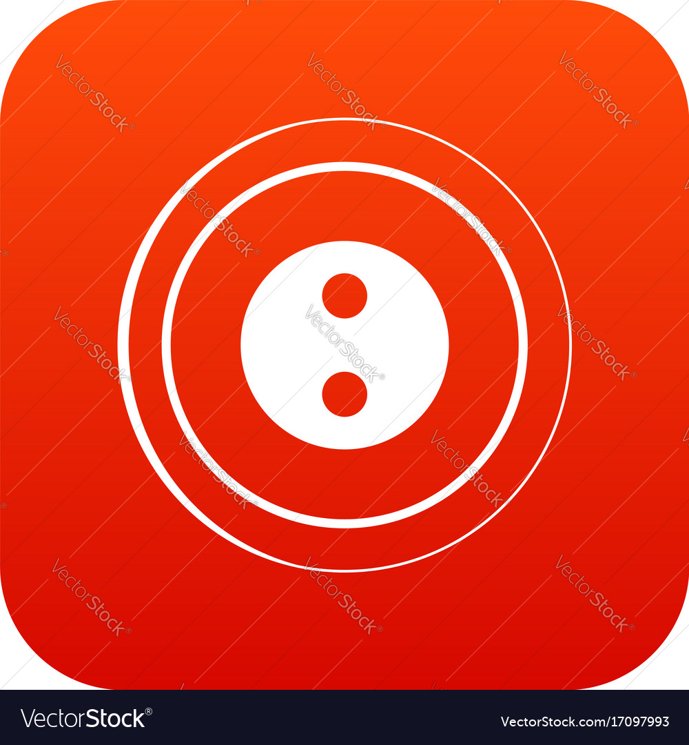 Button icon digital red Royalty Free Vector Image