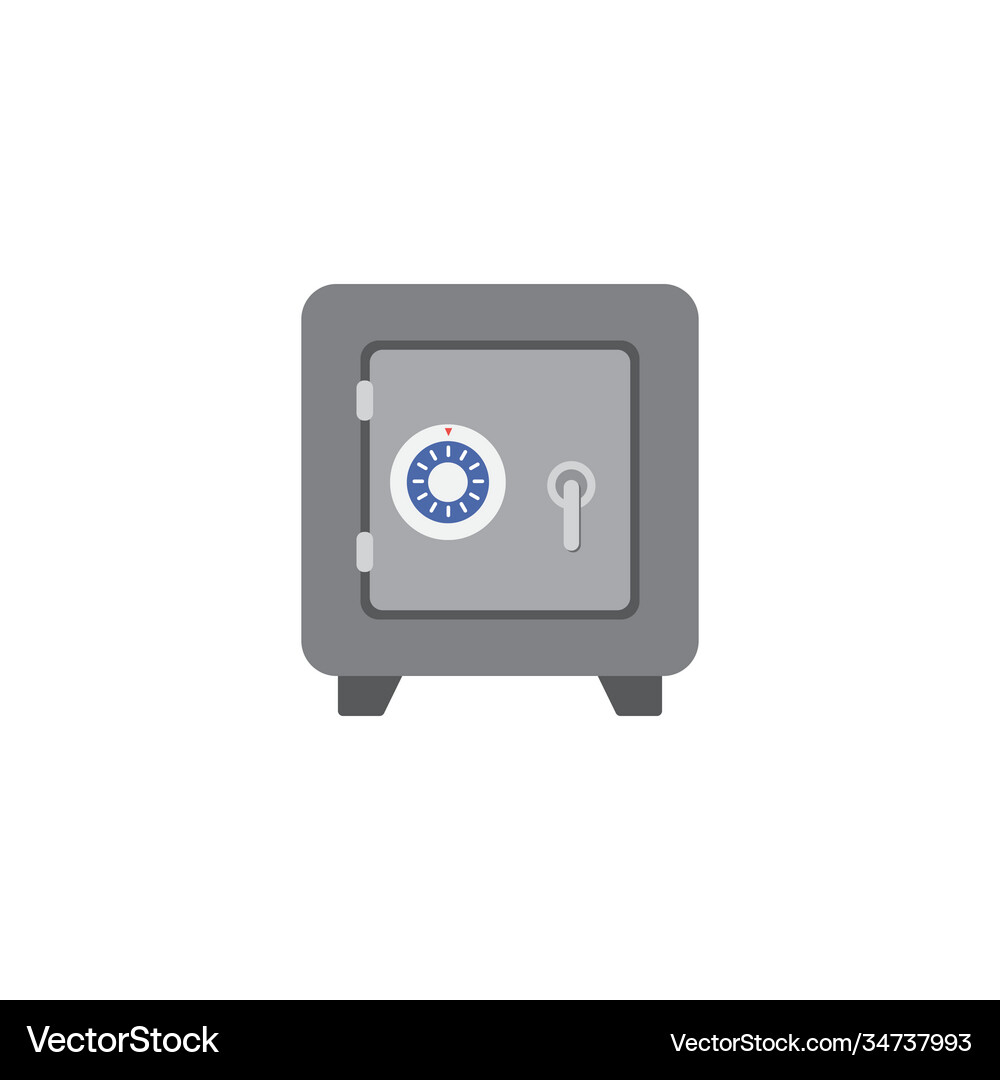 Closed metal bank safe with a combination lock Vector Image