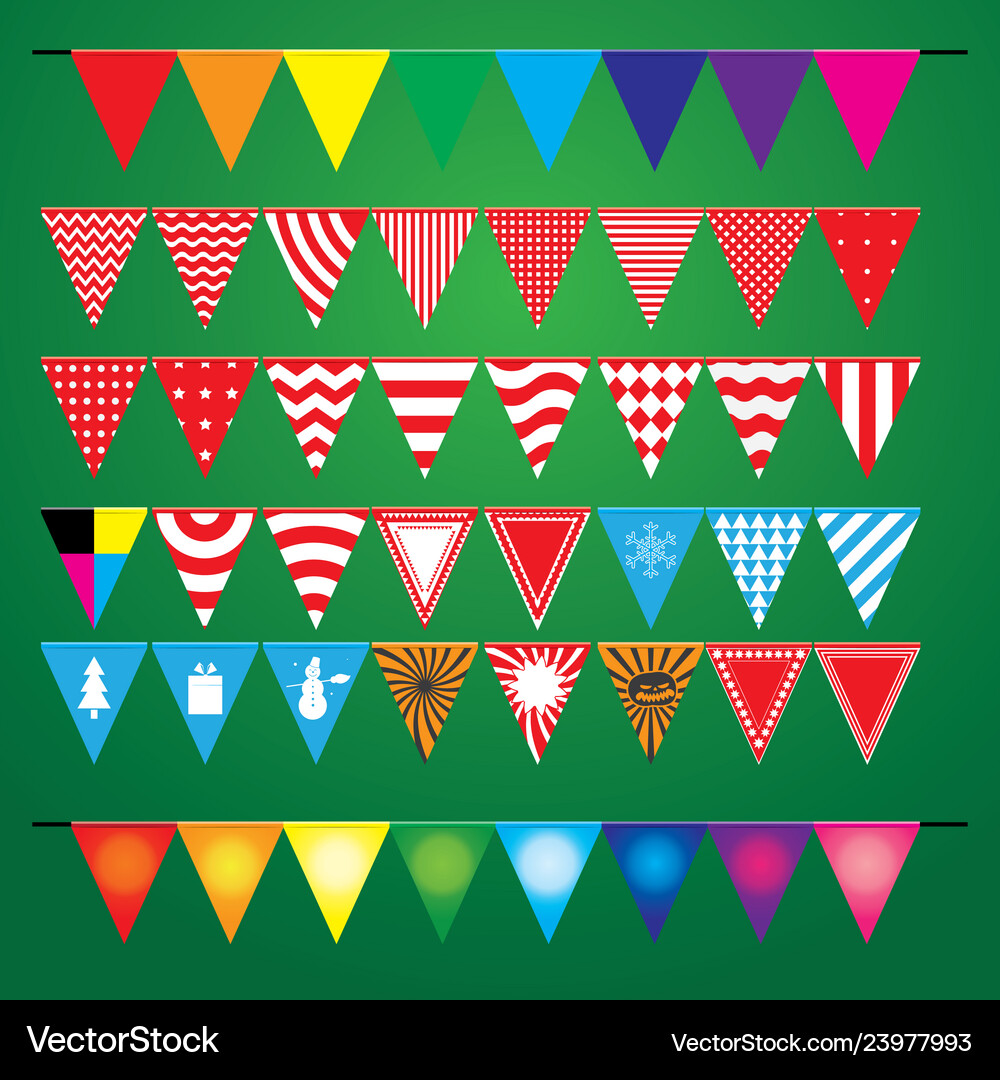 Collection festive decorative flags for the Vector Image