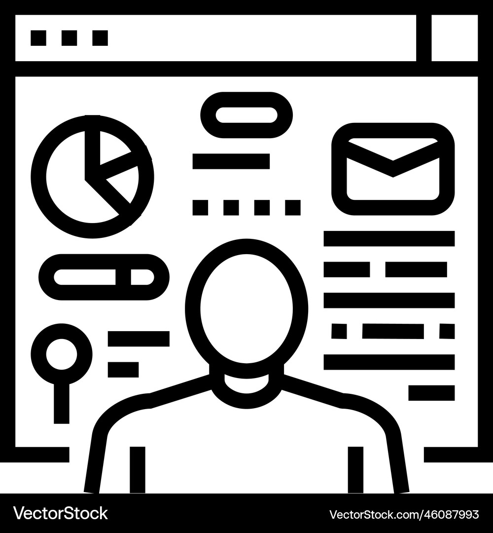 Content review email marketing line icon Vector Image