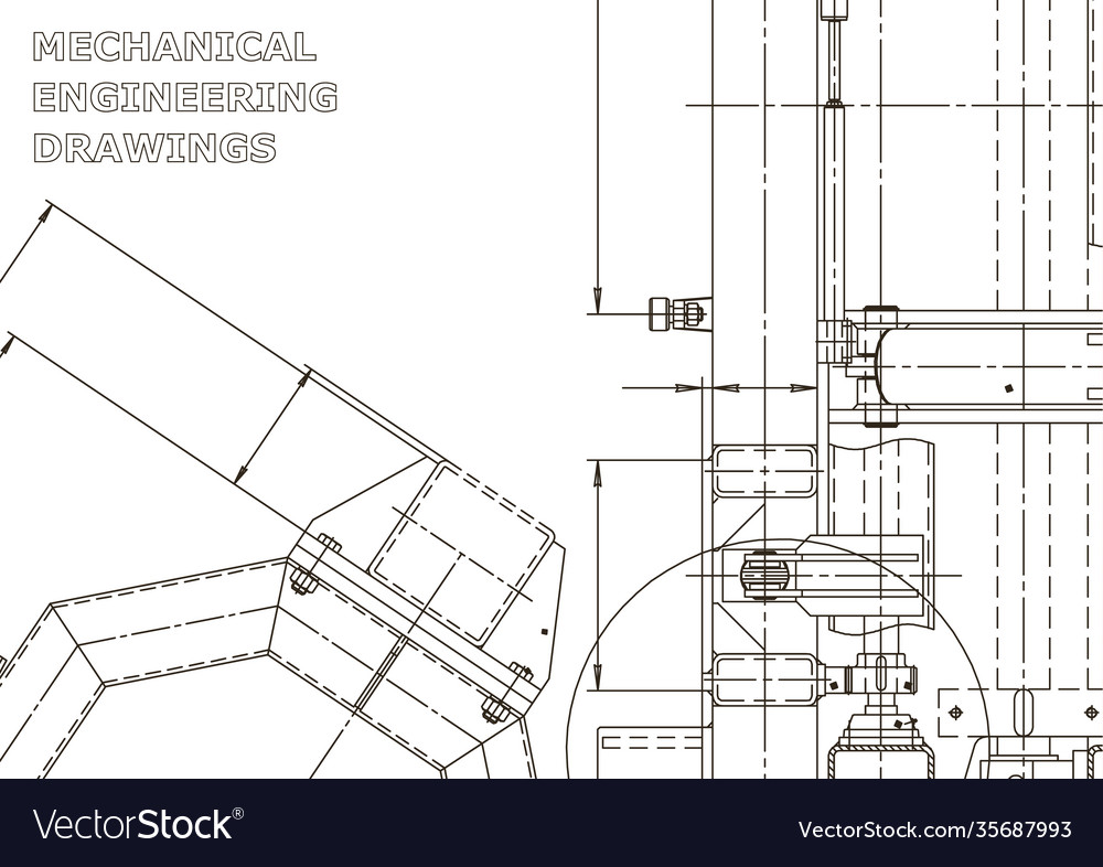 Engineering mechanical drawing Royalty Free Vector Image