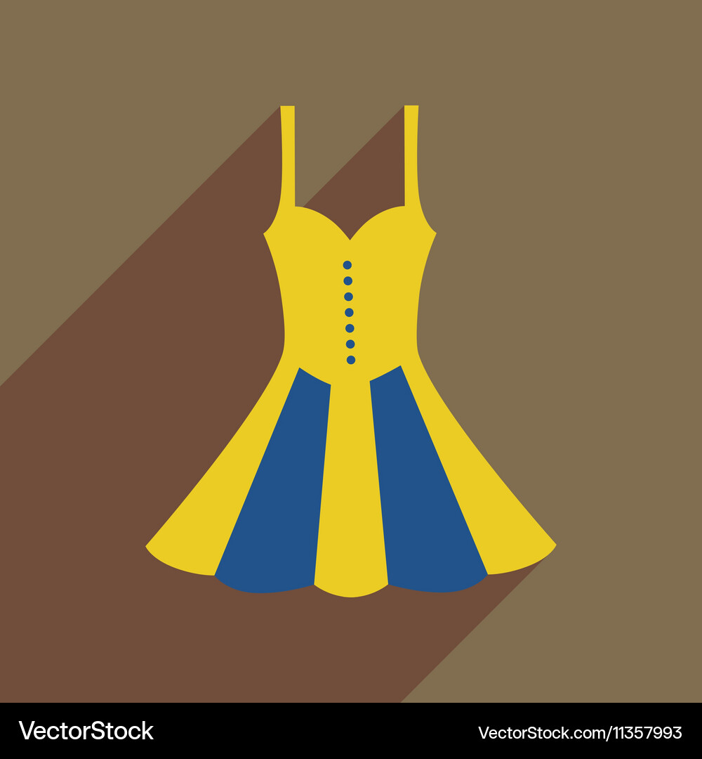 Flat icon with long shadow elegant dress Vector Image