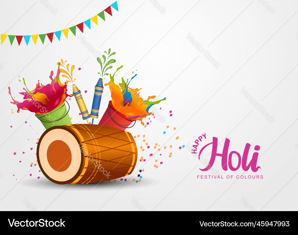 Happy holi poster banner template design Vector Image