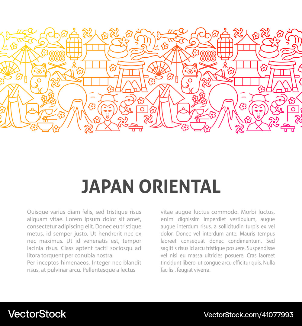 Japan oriental line template Royalty Free Vector Image