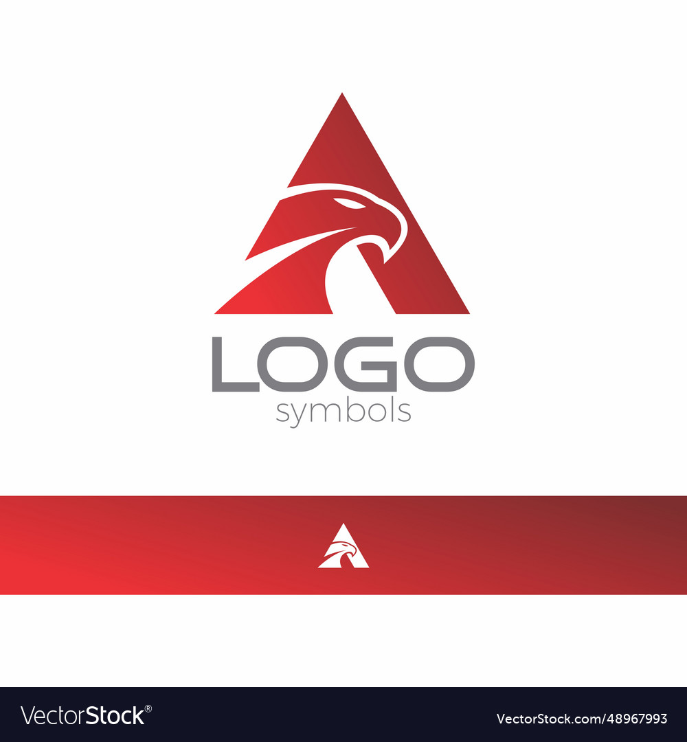 Letter a eagle head logo initial Royalty Free Vector Image
