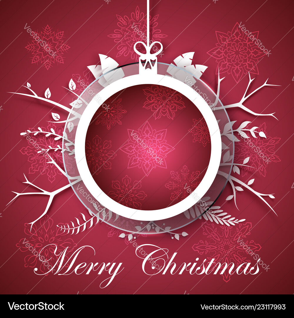 Merry christmas ball - winter Royalty Free Vector Image