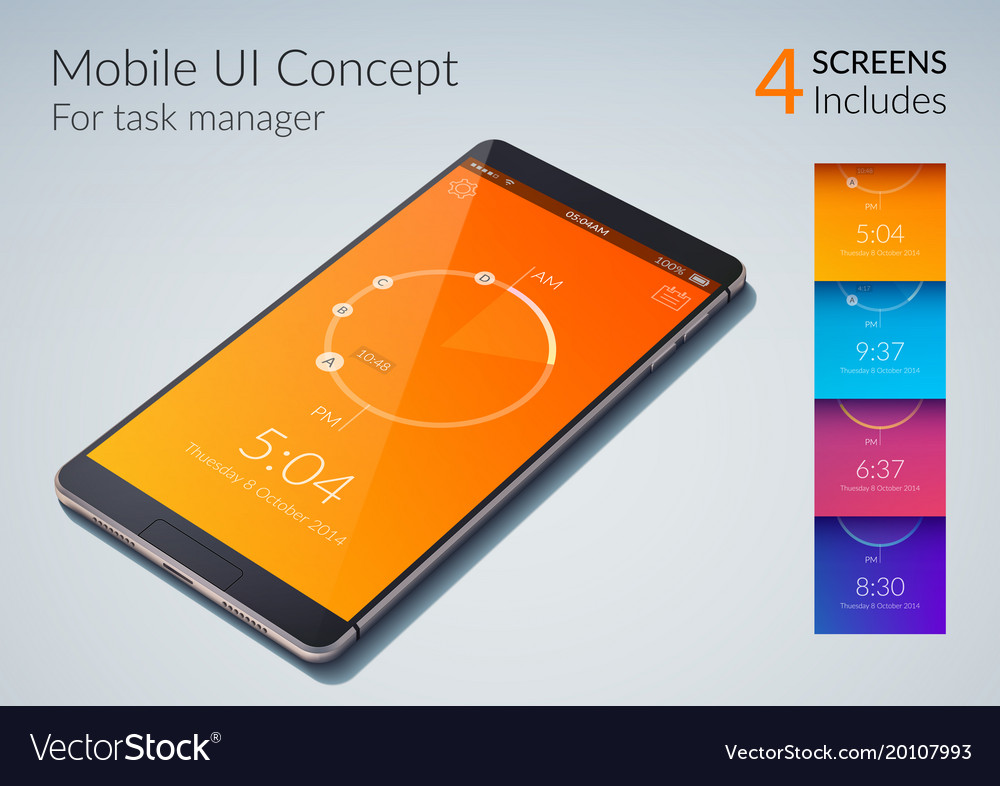 Mobile ui concept Royalty Free Vector Image - VectorStock