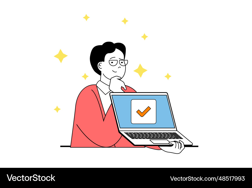 Productivity workplace concept with people scene Vector Image