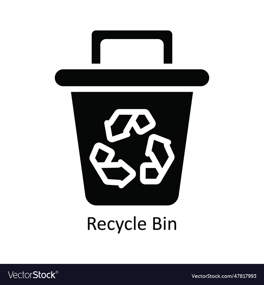 Recycle bin solid icon design Royalty Free Vector Image