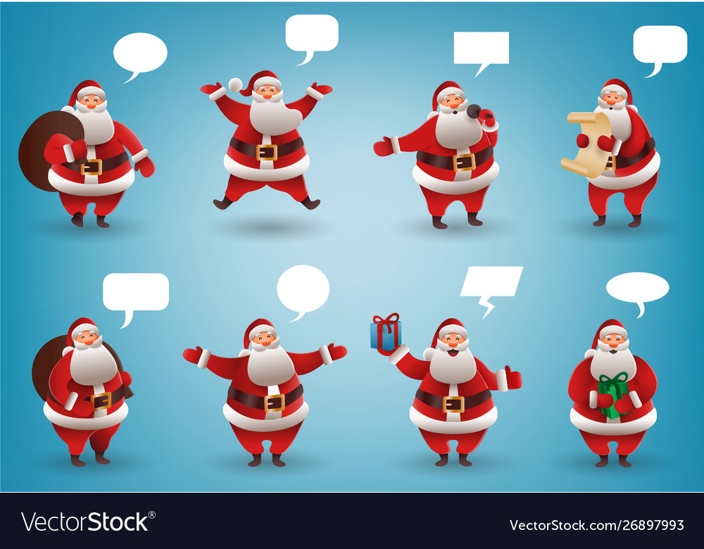 Santa claus christmas character set Royalty Free Vector Santa claus christmas character set Royalty Free Vector