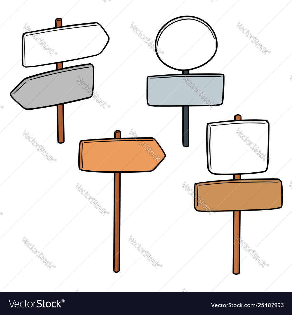 Set direction post Royalty Free Vector Image - VectorStock