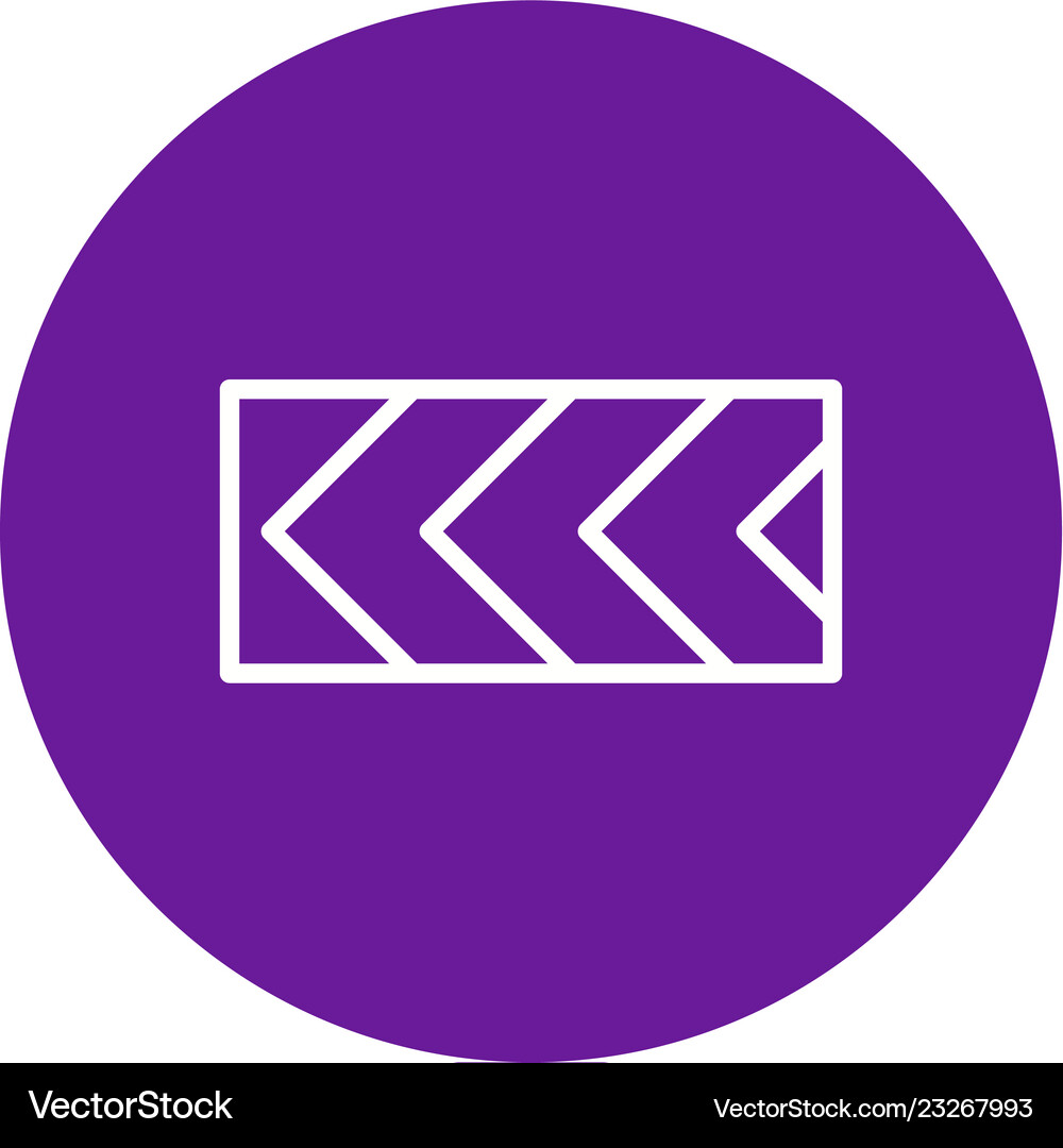 Sharp deviation of route to left road sign icon Vector Image