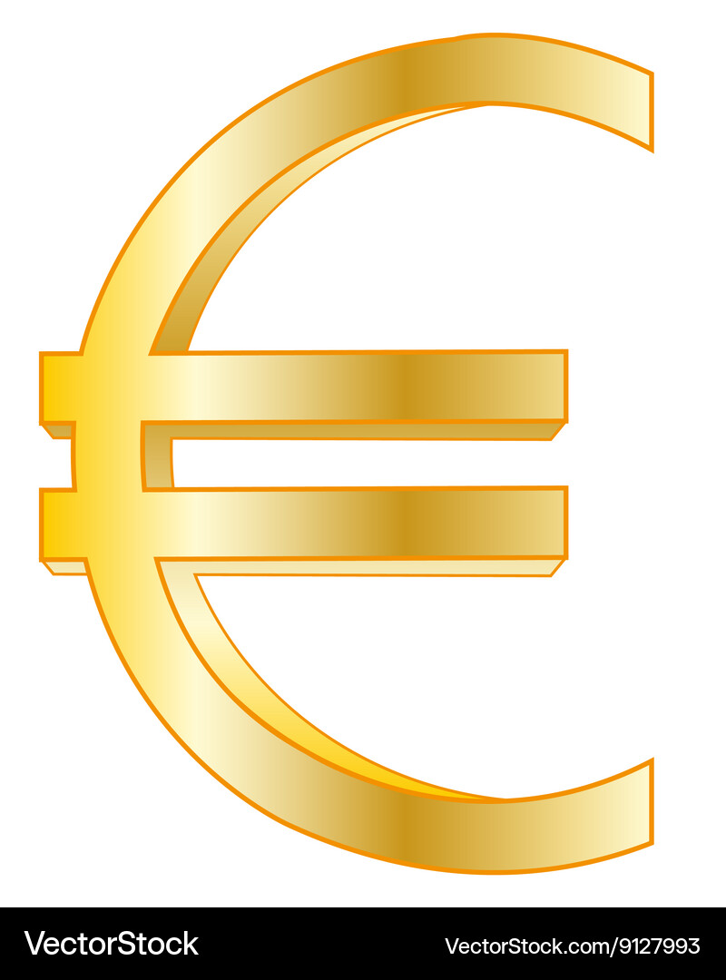 Sign euro golden Royalty Free Vector Image - VectorStock