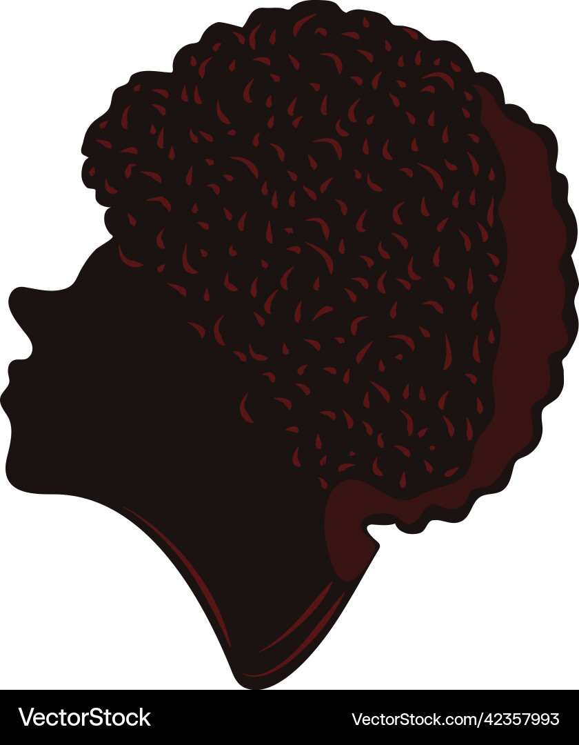 Silhouette afro woman face Royalty Free Vector Image