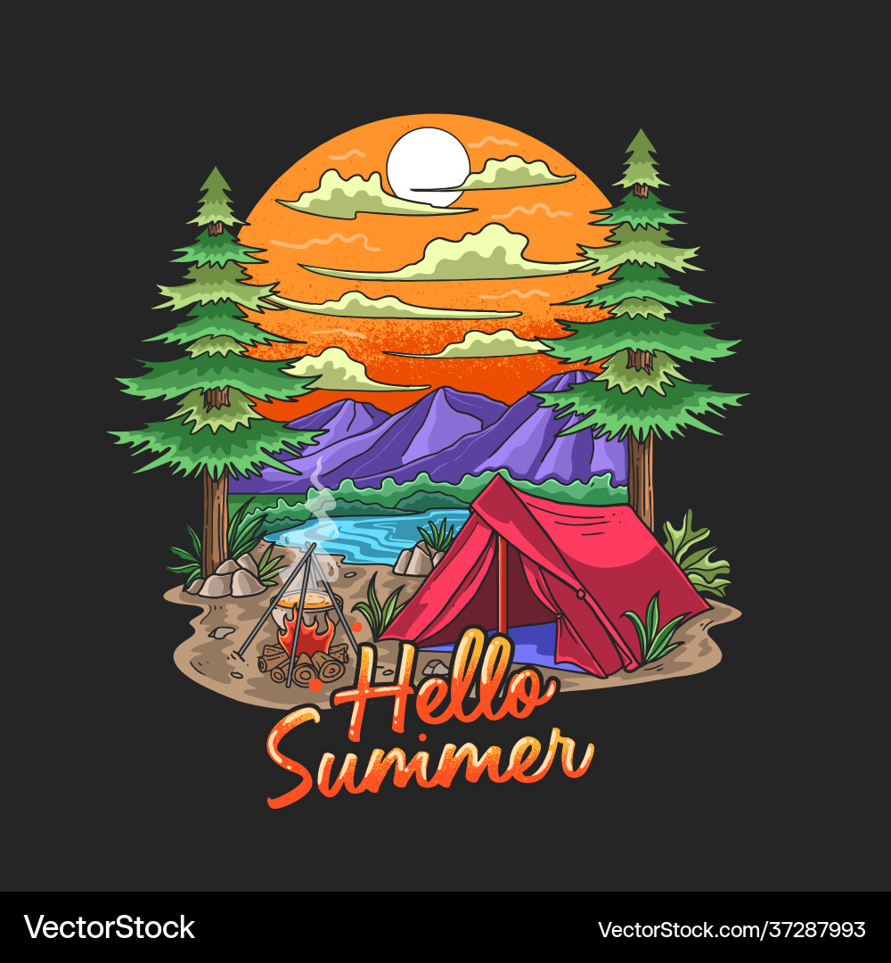 Summer camp adventurer holiday Royalty Free Vector Image