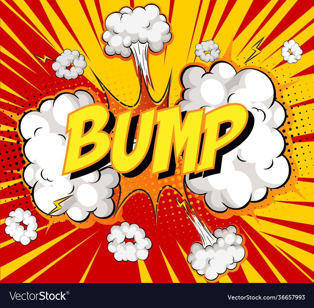 Word bump on comic cloud explosion background Vector Image