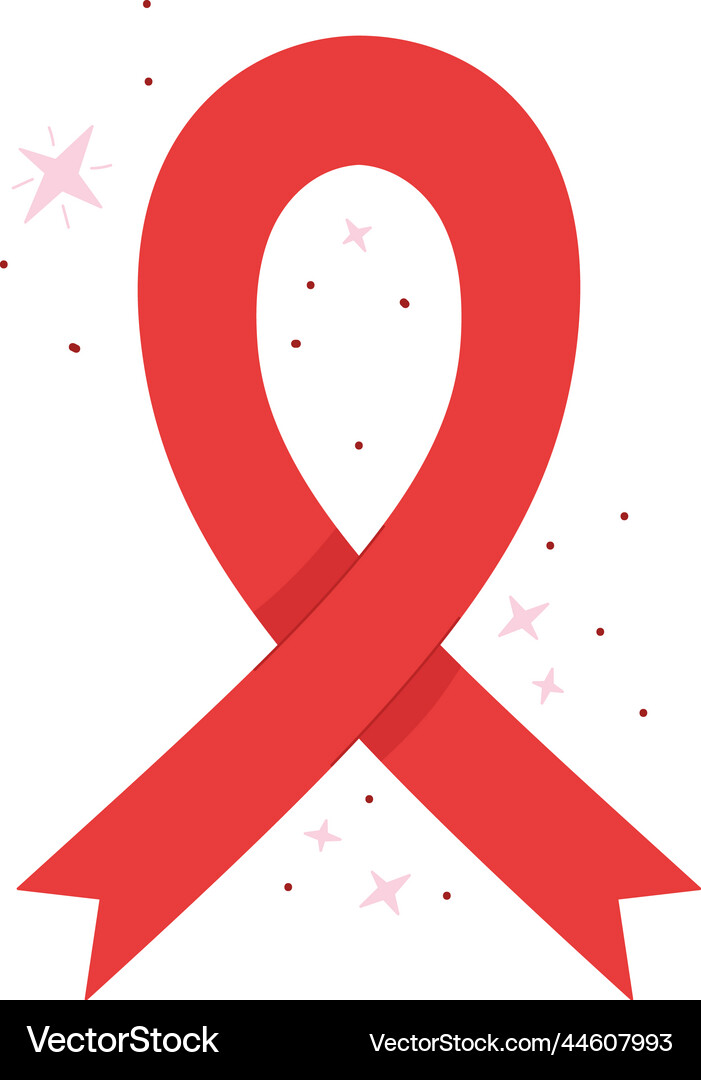 World aids day ribbon with sparks Royalty Free Vector Image