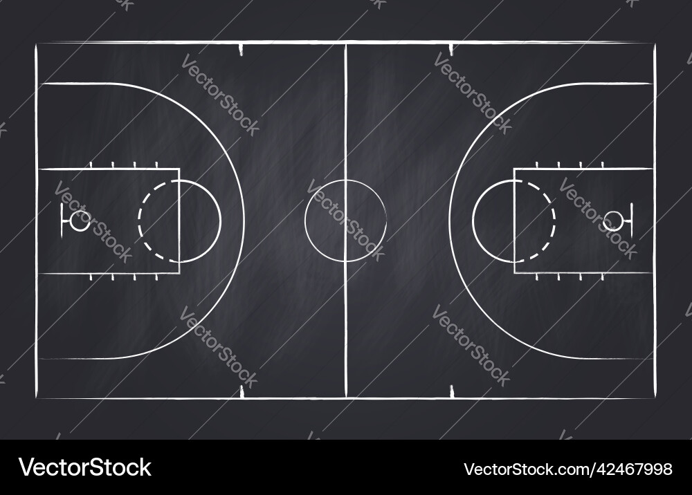 Basketball strategy field game tactic chalkboard Vector Image