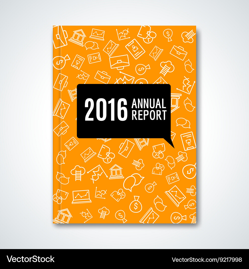 Business annual report with icons pattern Vector Image