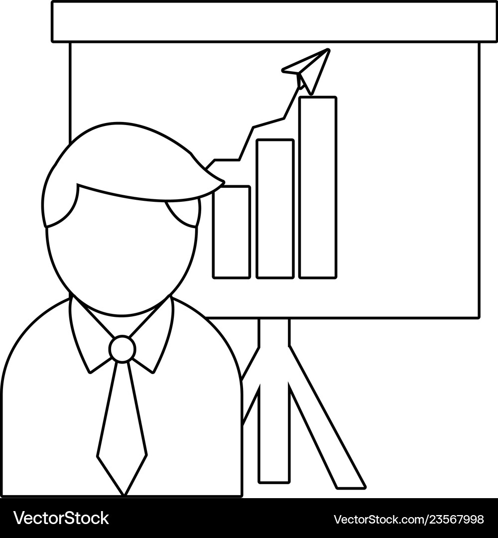 Business graph and profits in black white Vector Image