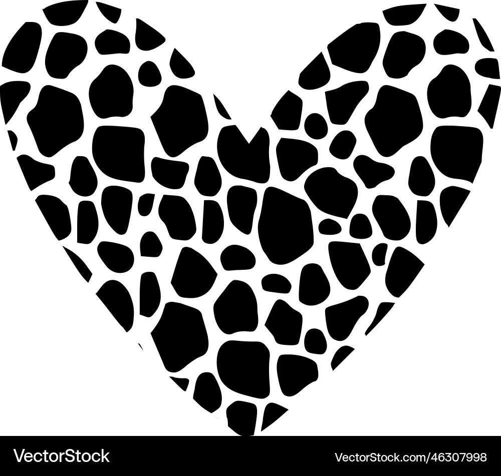Cow animal print heart image Royalty Free Vector Image