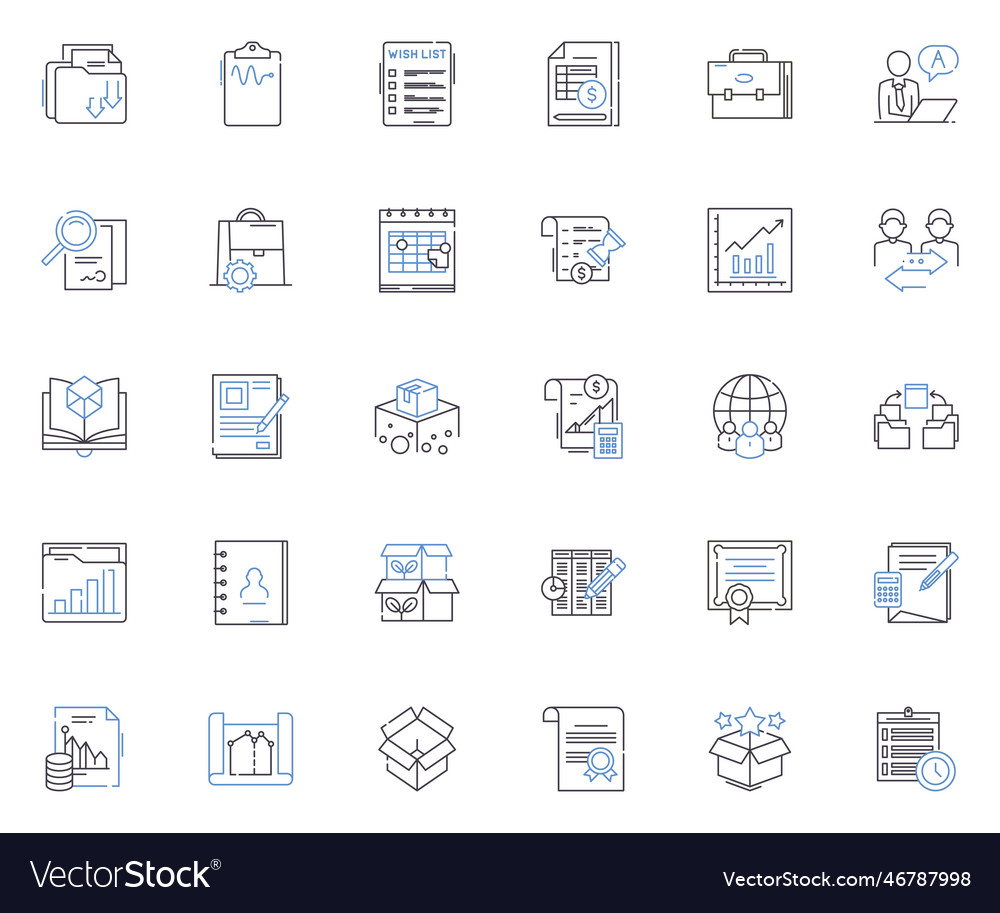 File management line icons collection organize Vector Image File management line icons collection organize Vector Image