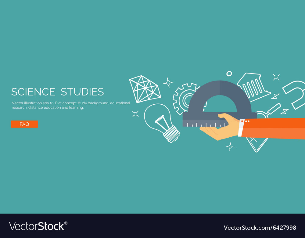 Flat study header education Royalty Free Vector Image