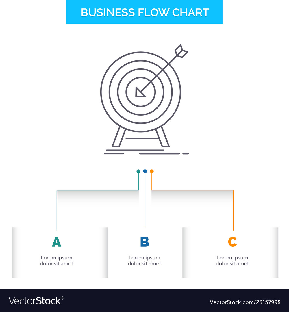 Goal hit market success target business flow Vector Image