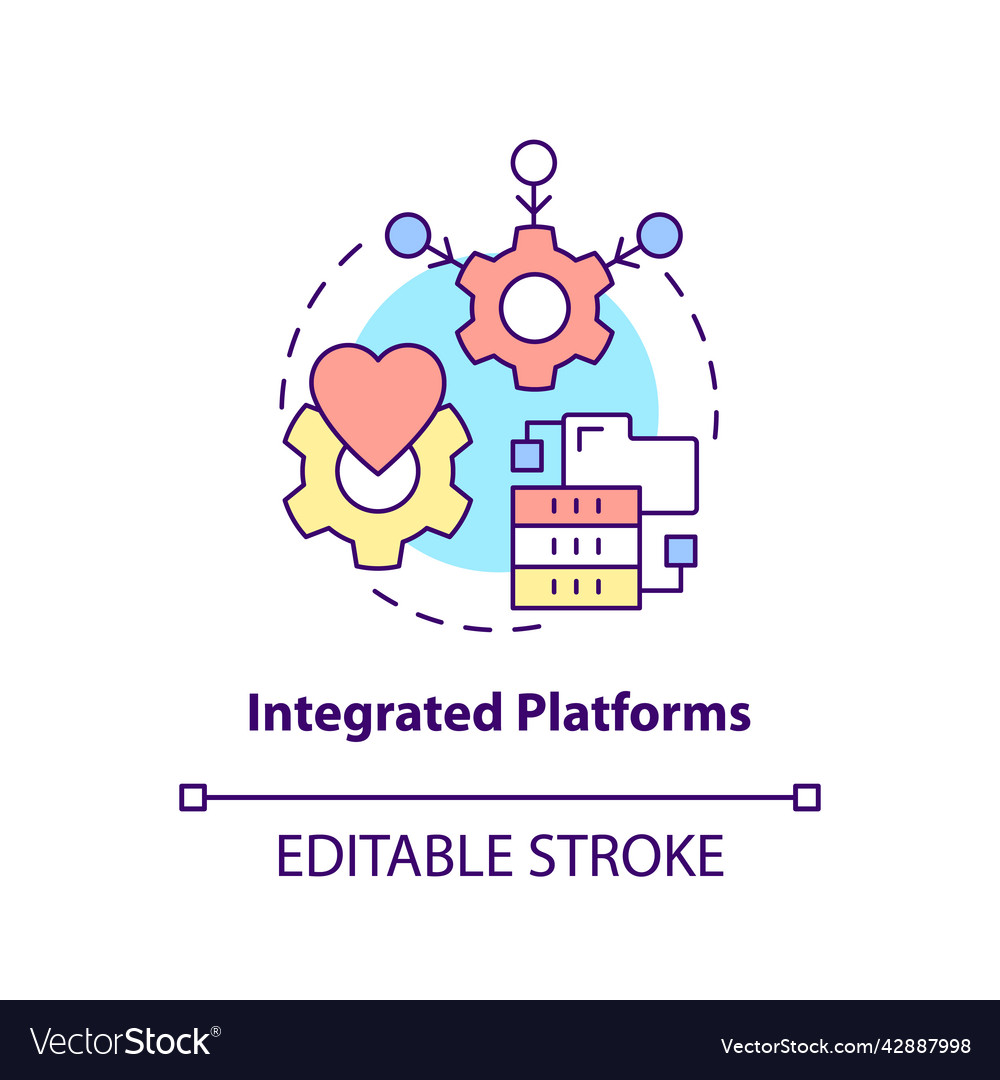 Integrated platforms concept icon Royalty Free Vector Image Integrated platforms concept icon Royalty Free Vector Image