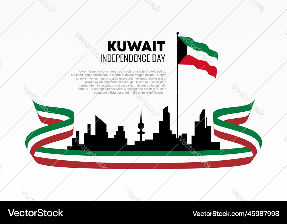 Kuwait independence day background banner poster Vector Image