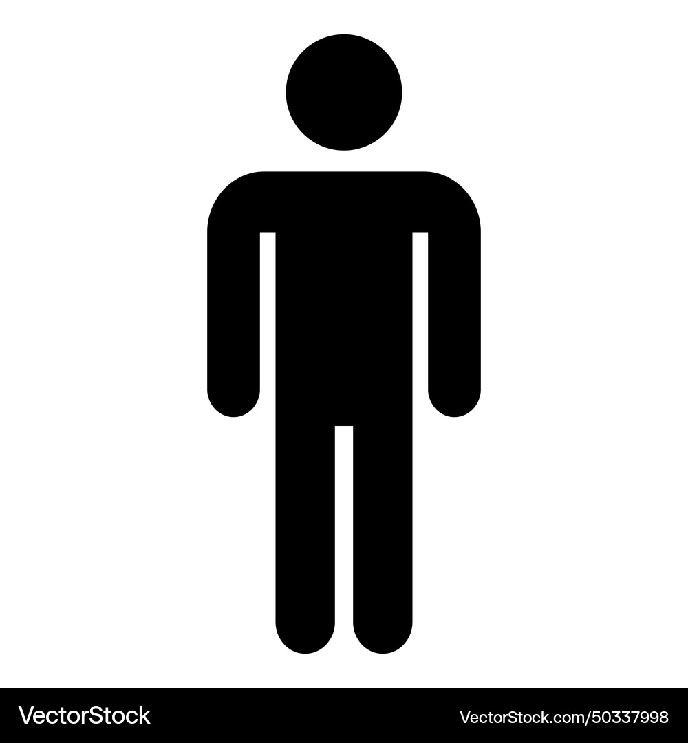 Man sign wc flat icon isolated on white background