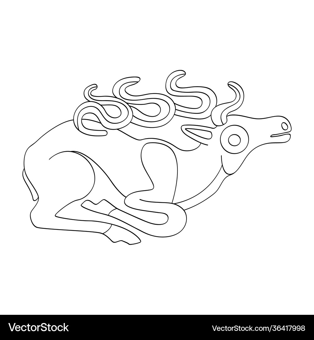 Monochrome icon with ancient scythian art Vector Image