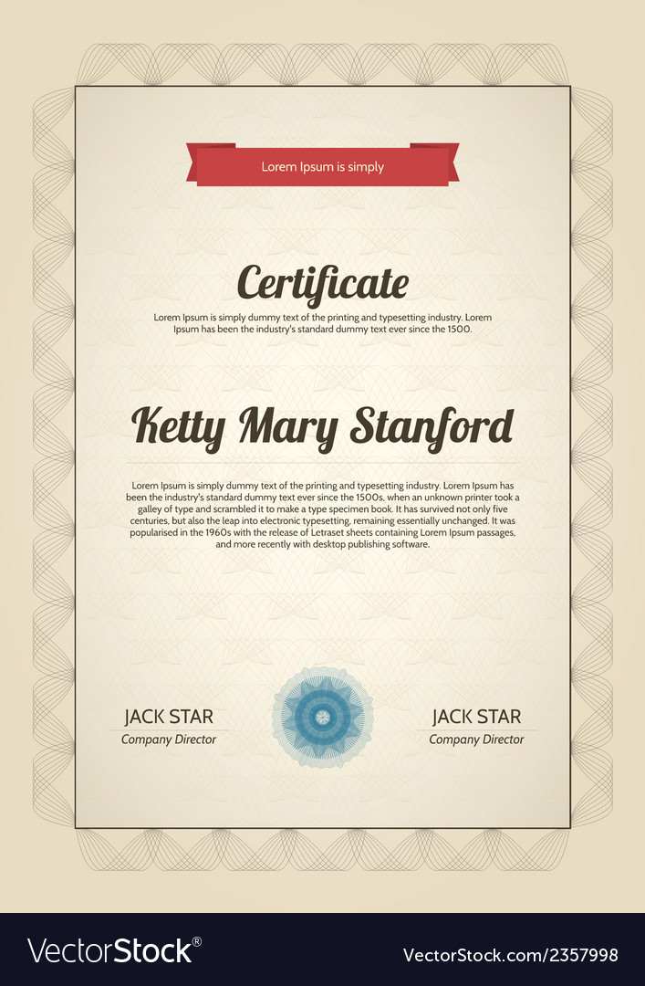 Multipurpose vertical certificate Royalty Free Vector Image