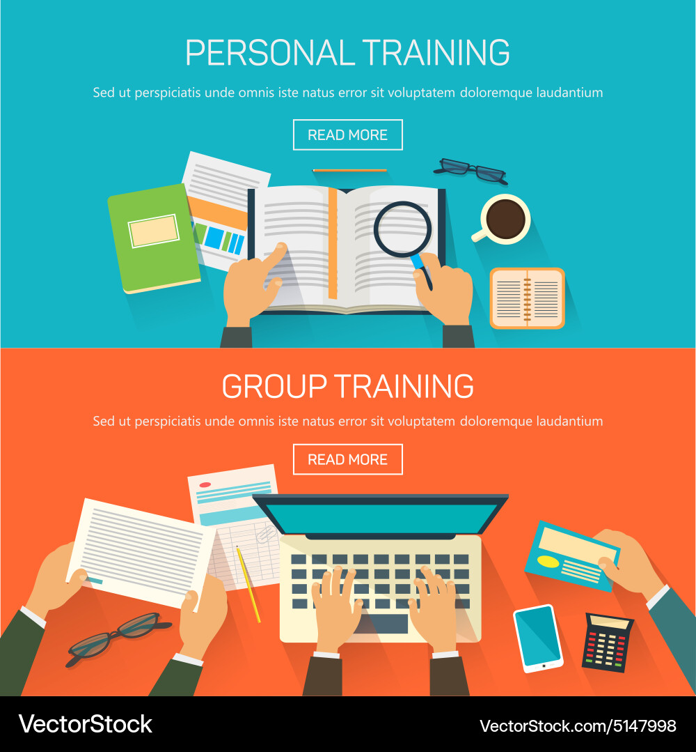 Picture of group training and working Royalty Free Vector