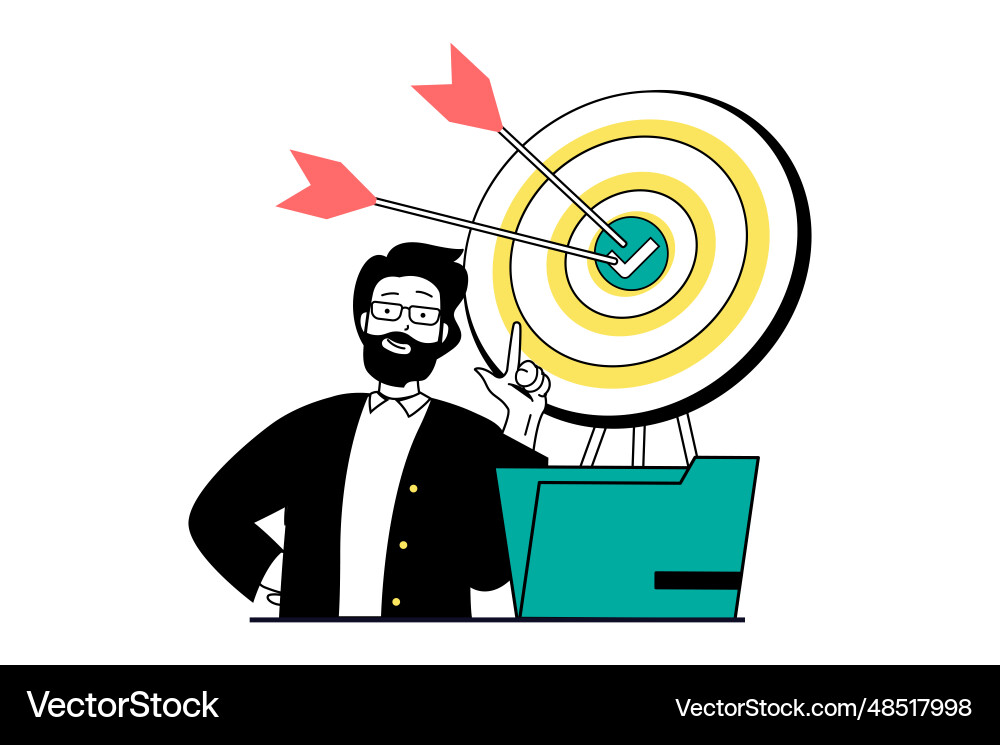 Productivity workplace concept with people scene Vector Image