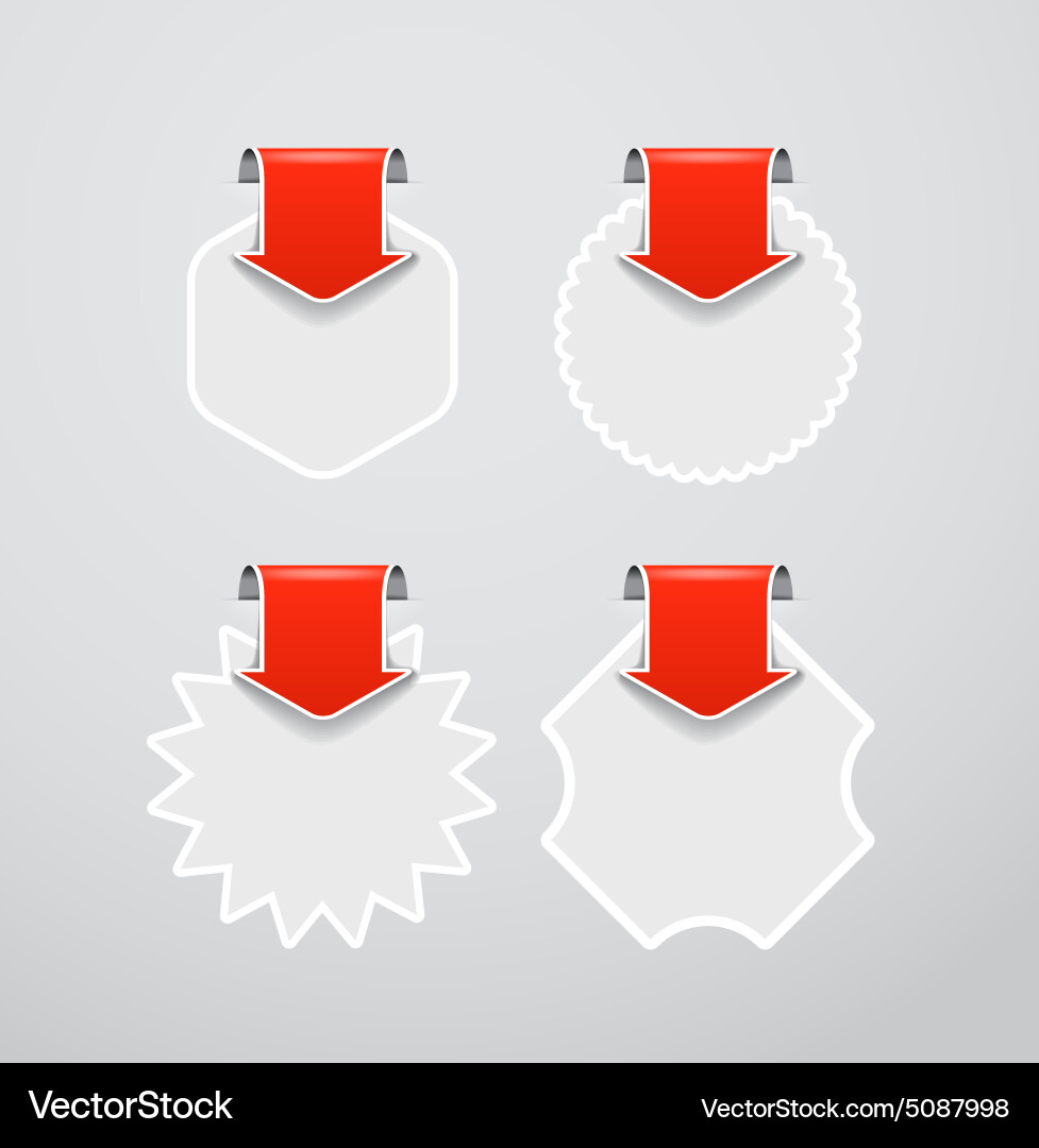 Shopping labels templates with red arrows Vector Image
