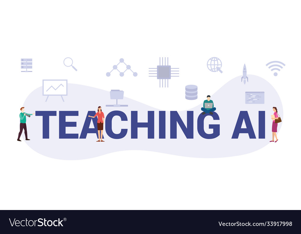 Teaching ai artificial intelligence concept Vector Image