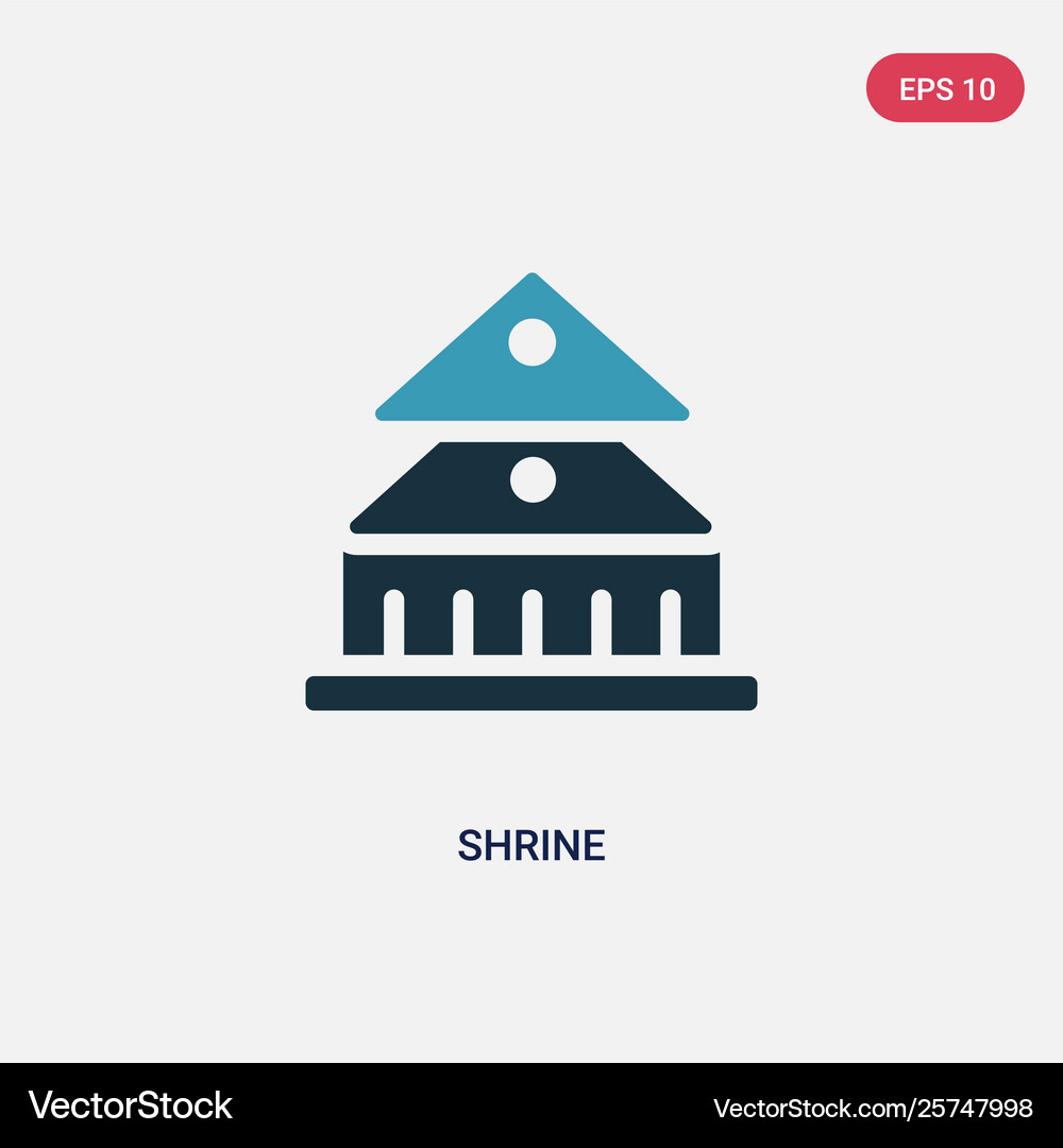 Two color shrine icon from religion concept Vector Image
