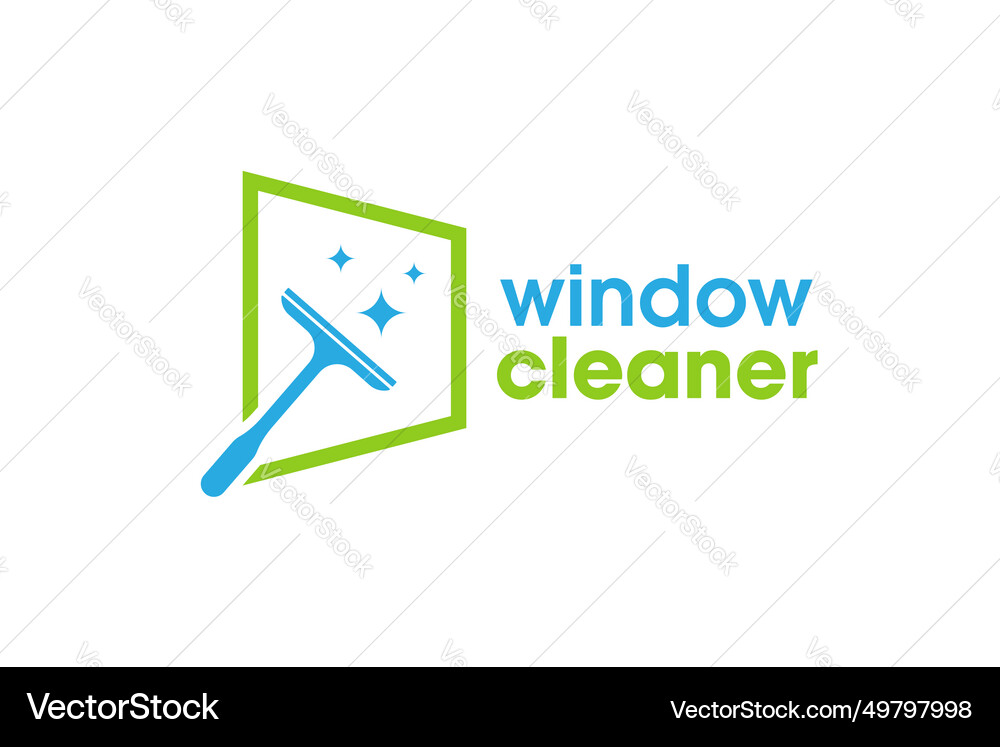 Window cleaning service logo glass Royalty Free Vector Image
