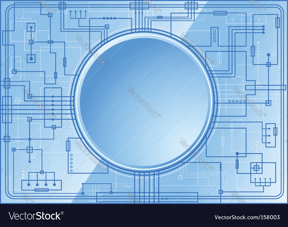 Blue microchip Royalty Free Vector Image - VectorStock