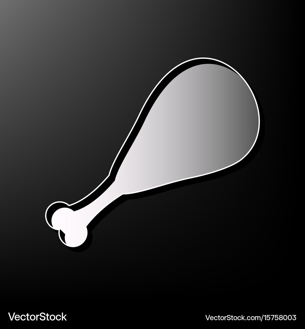 Chicken leg sign gray 3d printed icon Royalty Free Vector
