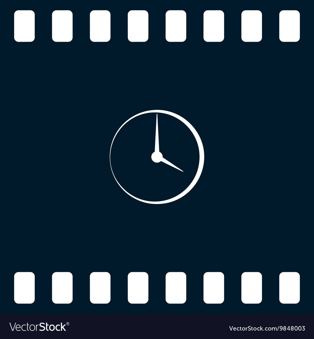 Flat round clock icon Royalty Free Vector Image