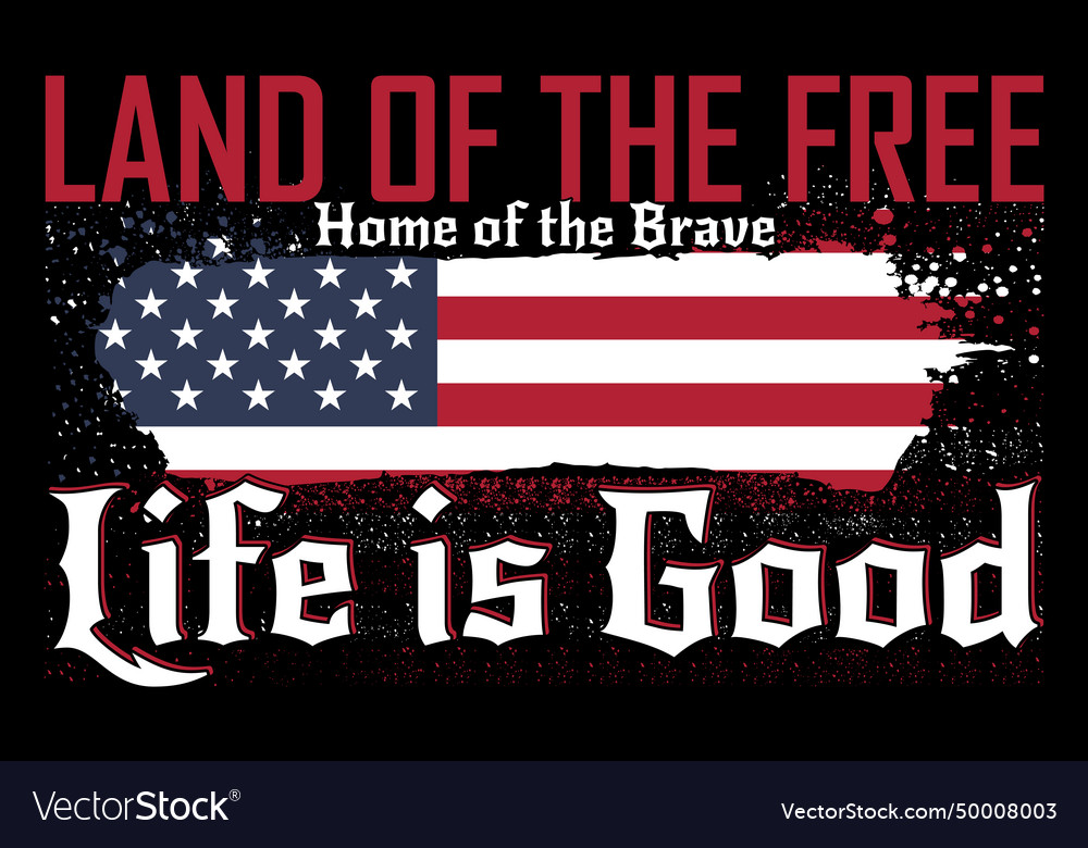 Land of the free and home brave Royalty Free Vector Image