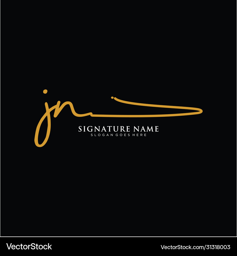 Letter jn signature logo template Royalty Free Vector Image
