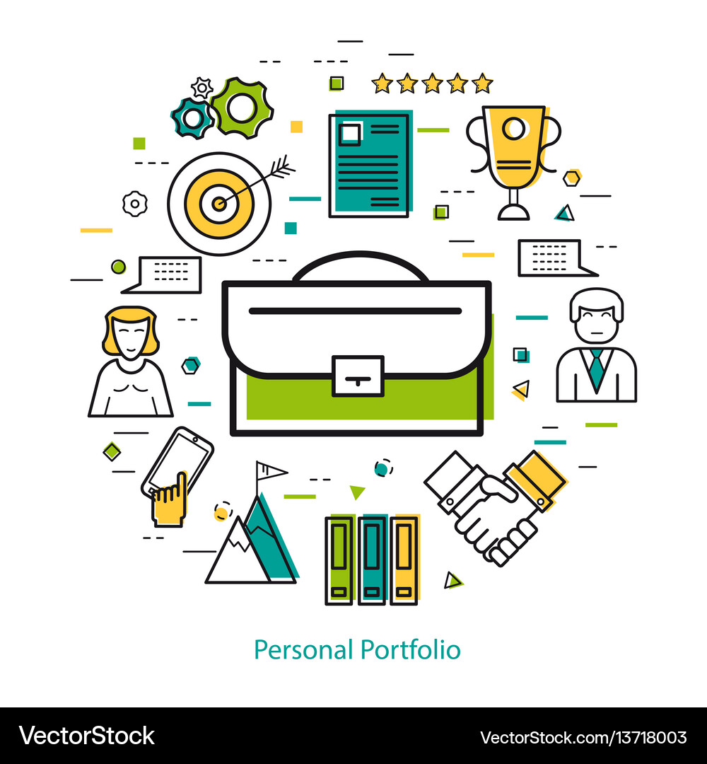 Line art concept - personal portfolio Royalty Free Vector