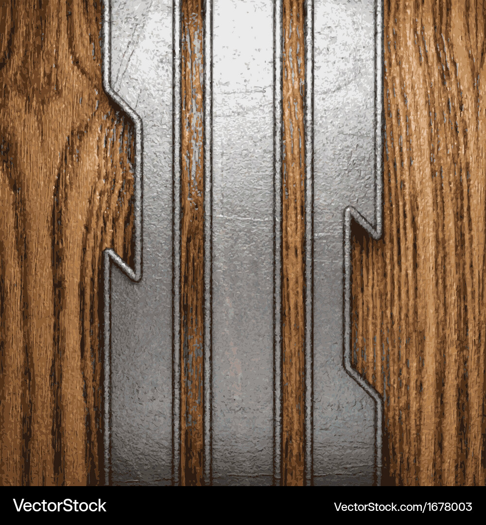 Metal and wood background Royalty Free Vector Image