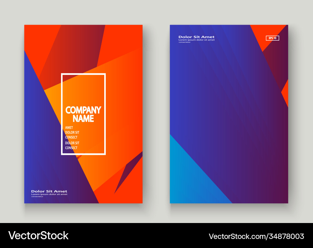 Minimal cover set design neon blurred red blue Vector Image
