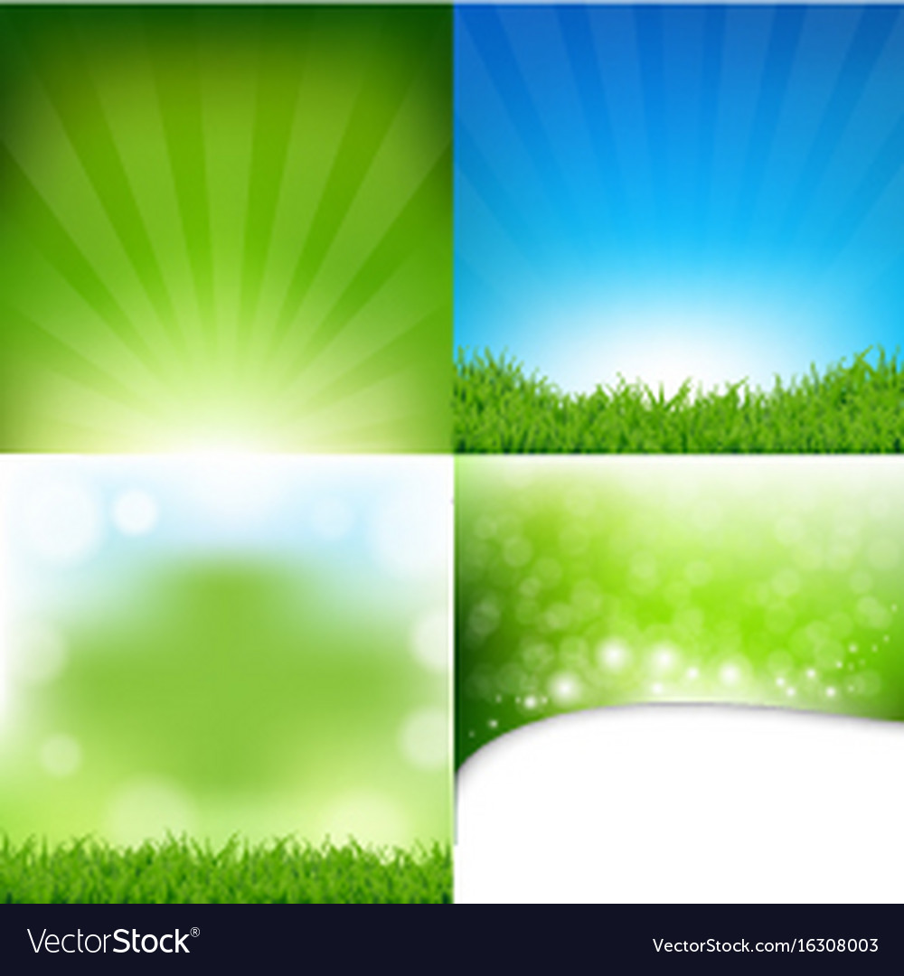 Nature posters set with bokeh Royalty Free Vector Image