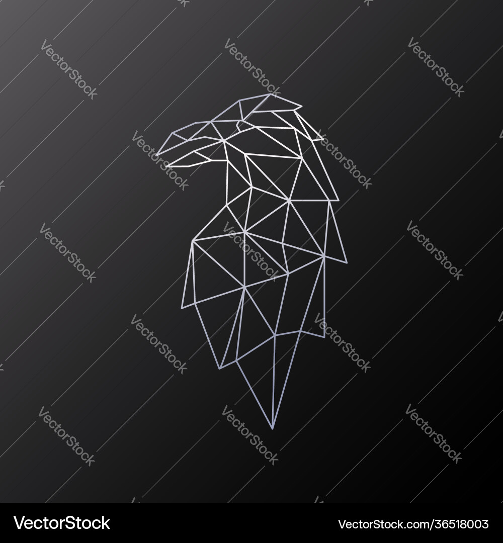 Polygonal design raven bird geometric raven Vector Image
