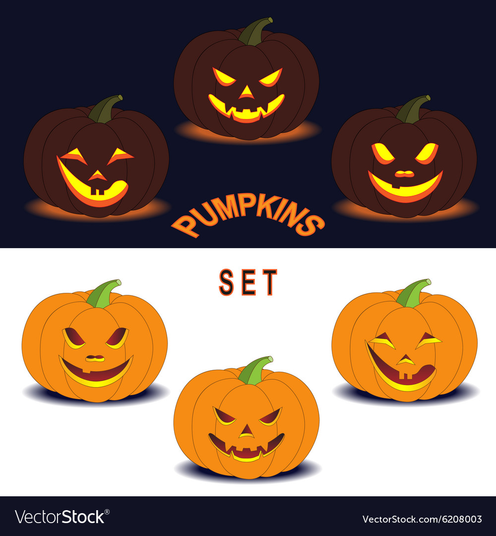 Pumpkins set Royalty Free Vector Image - VectorStock